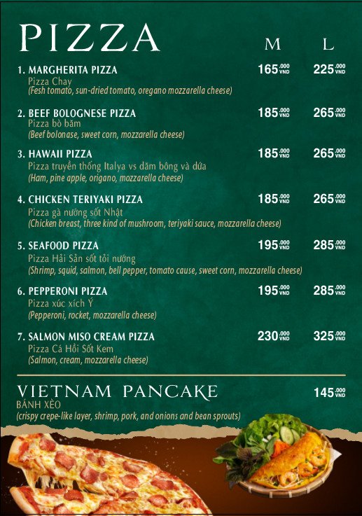 May Restaurant Menu - May Restaurant